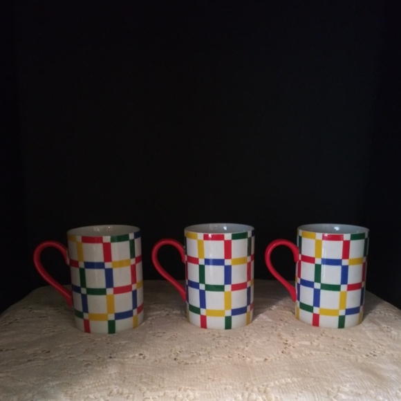 Fitz and Floyd | Dining | 3 Fitz Floyd Hopscotch Pattern Mugs Perfect ...